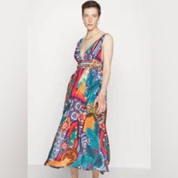 FARM Rio | Dresses | Farm Rio Forest Tiles Midi Dress | Poshmark